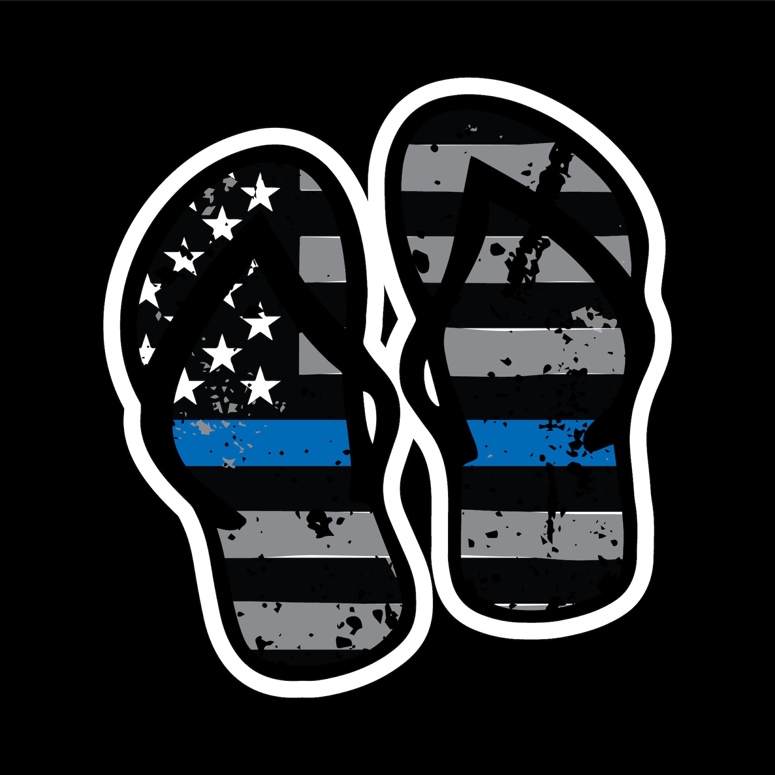 Thin Blue Line LEO Flip Flops Vehicle Decal. Vinyl Decal. Law - Etsy