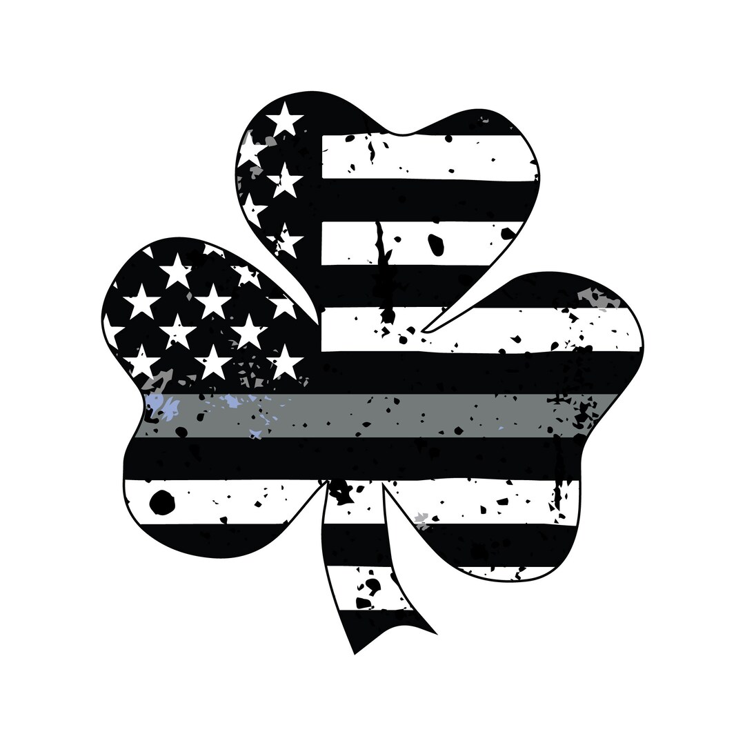 Thin SILVER Line Corrections Officer Shamrock Vehicle Decal. Vinyl ...