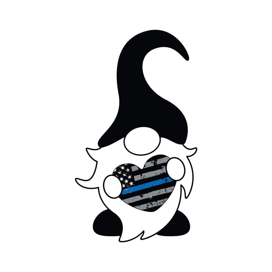 Thin Blue Line LEO Gnome Vehicle Decal. Vinyl Decal. Law Enforcement ...