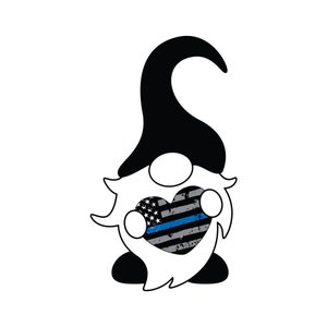 Thin Blue Line LEO Gnome Vehicle Decal. Vinyl Decal. Law Enforcement ...