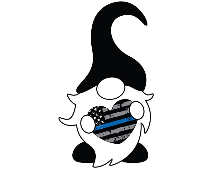 Thin Blue Line LEO Gnome Vehicle Decal. Vinyl Decal. Law Enforcement ...