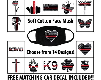 Thin Red Line Mask | Etsy