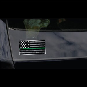 Thin Green Line Border Patrol and Military American Flag Vehicle Decal ...