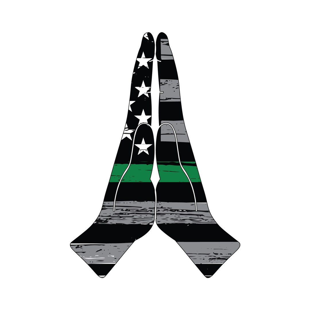 Thin Green Line Border Patrol and Military Praying Hands Vehicle Decal ...