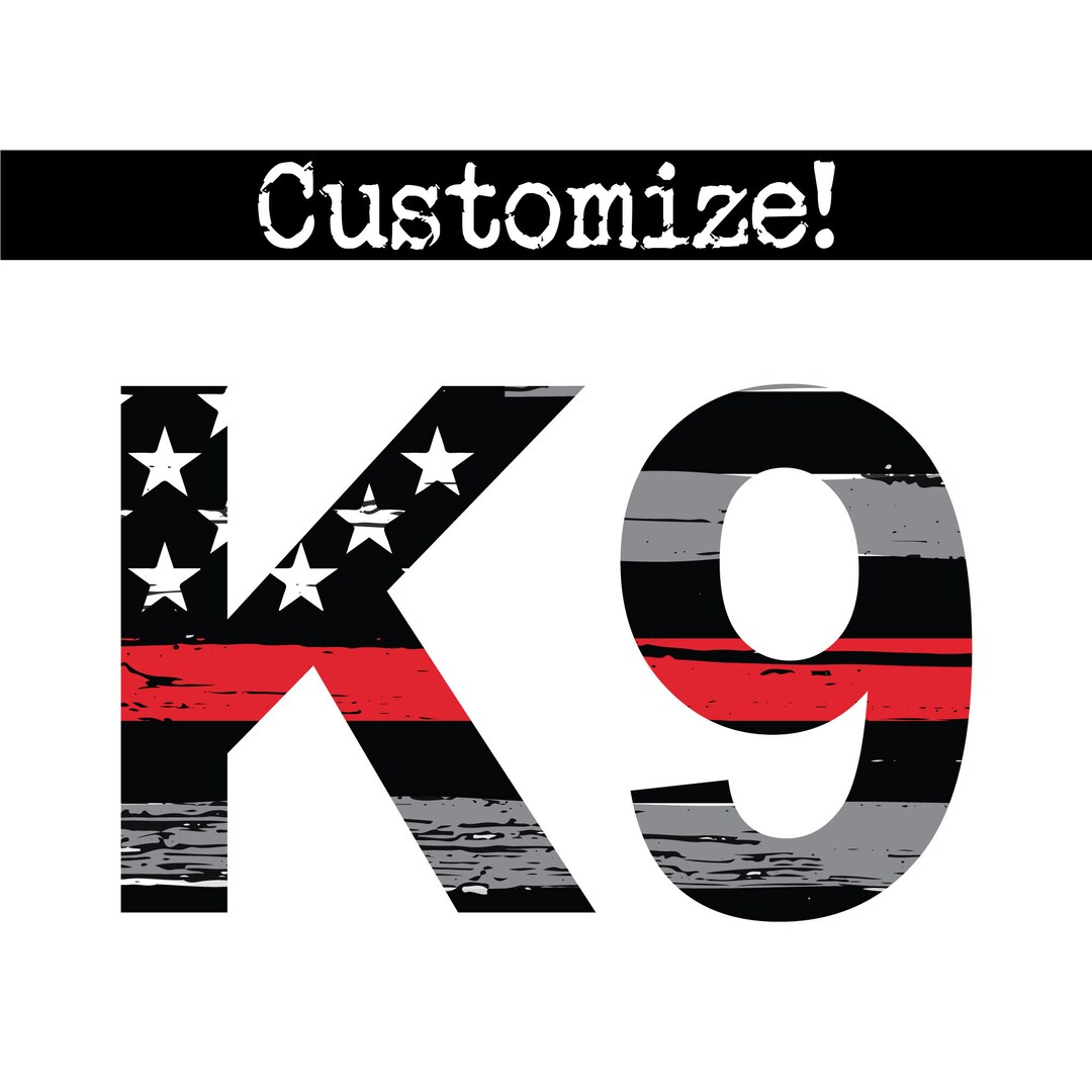 Thin Red Line Firefighter K9 Car Decal. Vinyl Decal. Firefighter ...