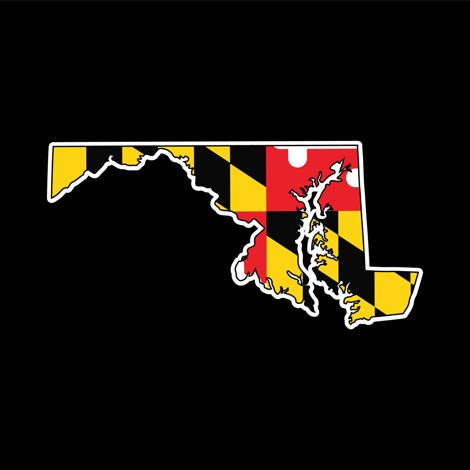 State of Maryland Outline Maryland Flag Vehicle Decal. - Etsy