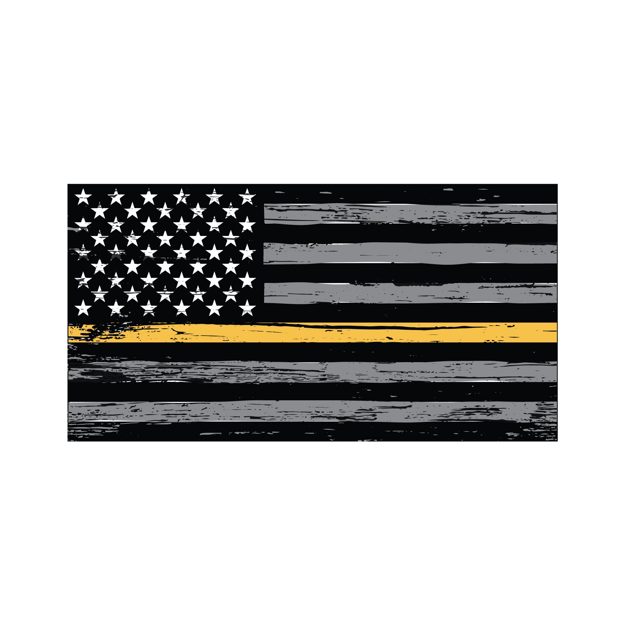 Thin Gold Line Dispatcher American Flag Vehicle Decal. | Etsy