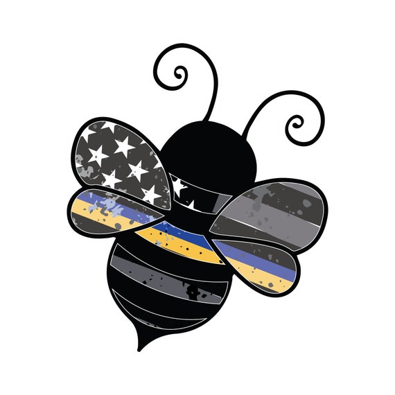 Thin Blue and Gold Line Police Dispatcher Bumble Bee Vehicle | Etsy