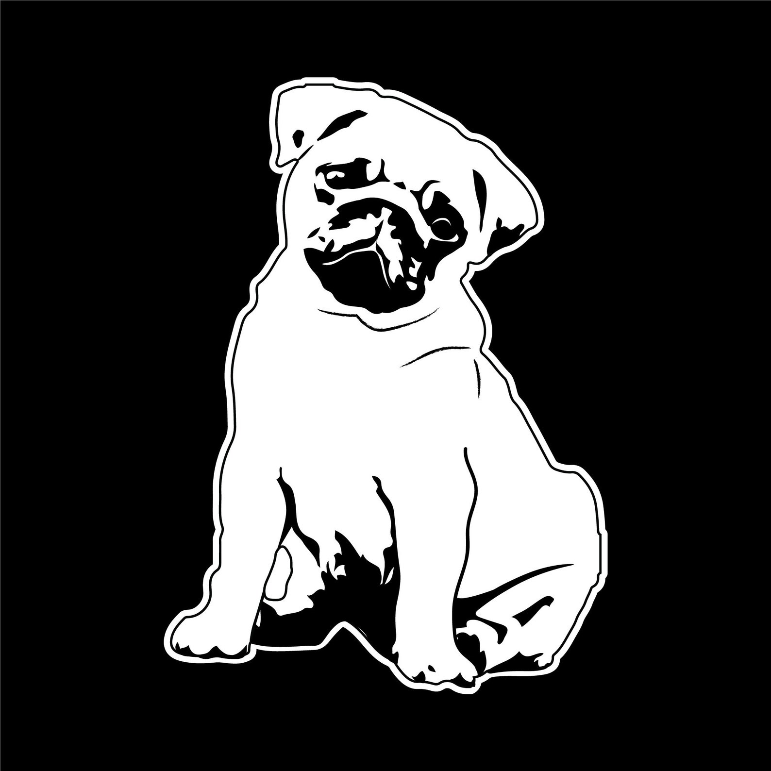 Pug Car Decal. Pug Sticker. Dog Sticker. - Etsy