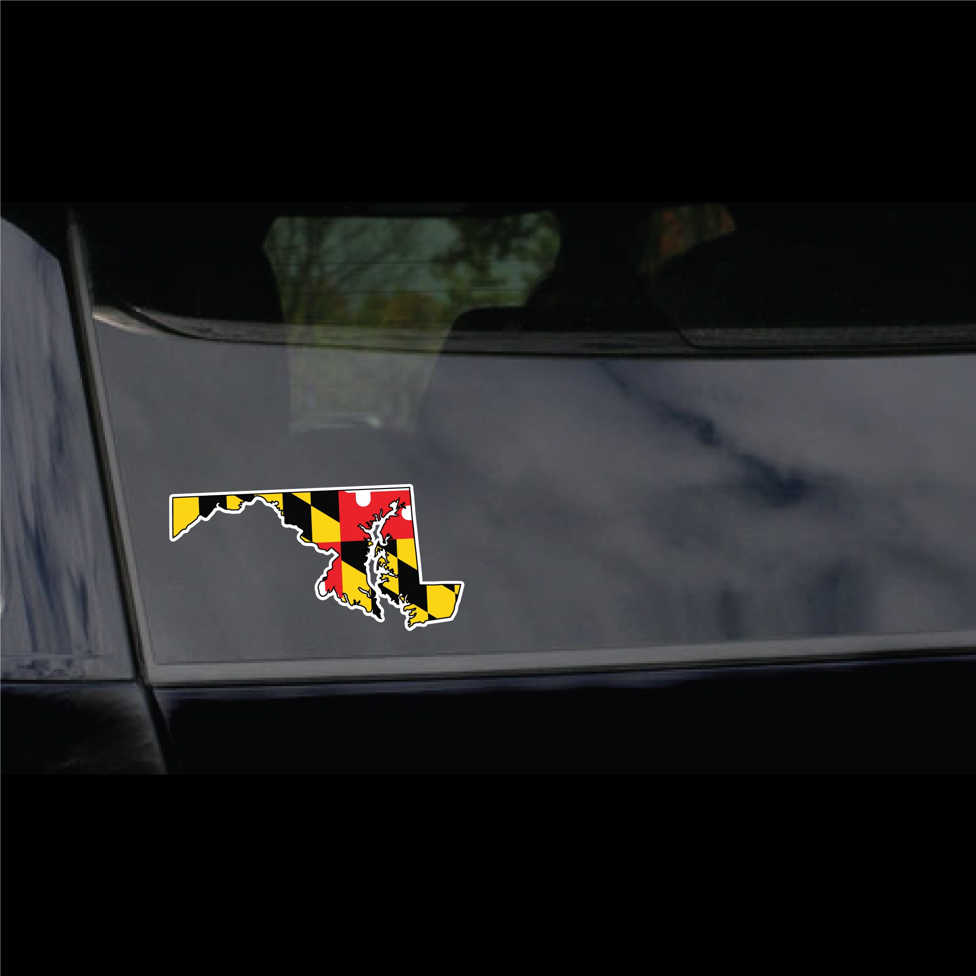 State of Maryland Outline- Maryland Flag Vehicle Decal. Maryland Pride ...