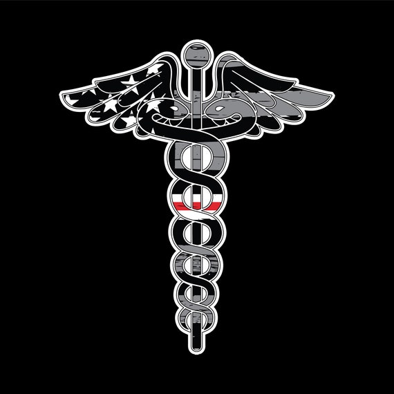 Red Nursing Caduceus