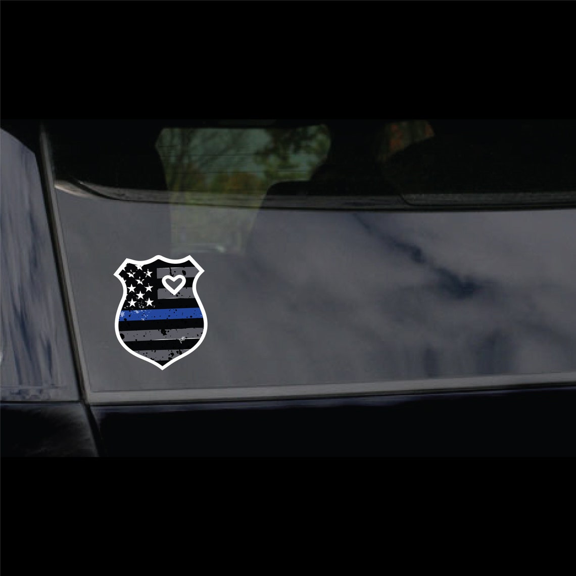 Thin Blue Line LEO American Flag Badge Vehicle Decal. Vinyl Decal. Law ...
