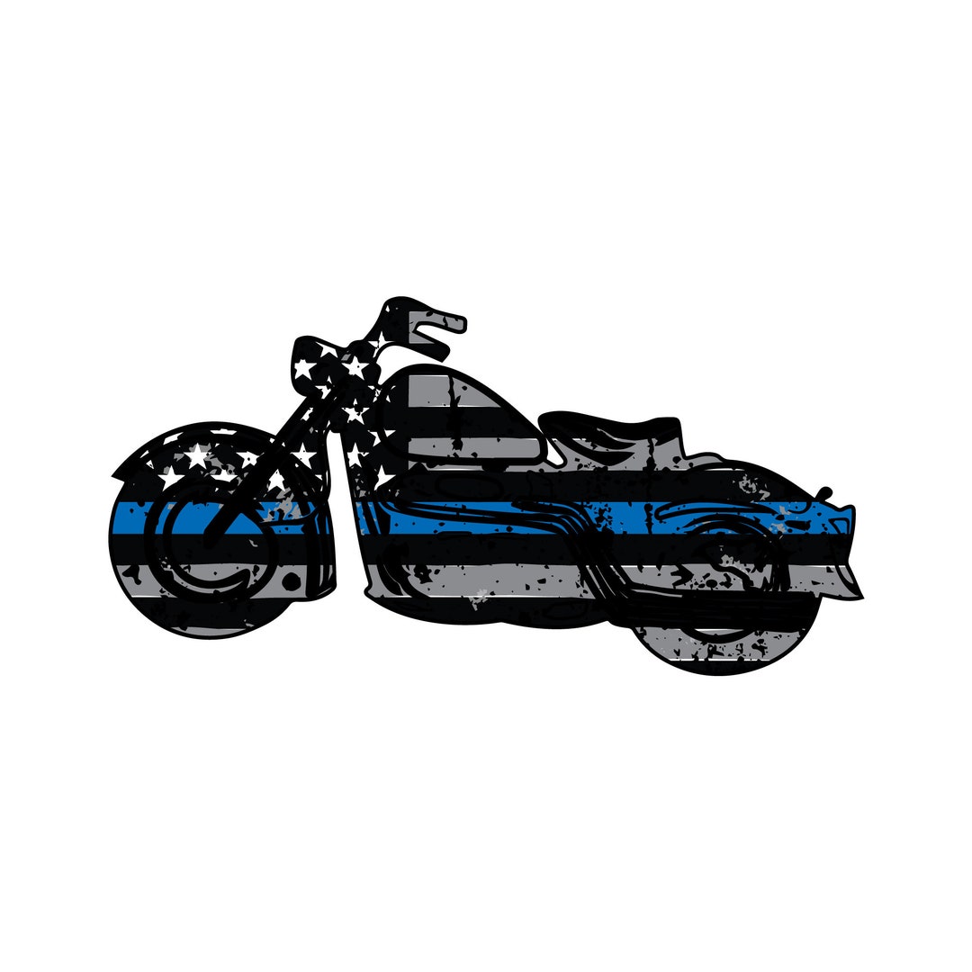 Thin Blue Line LEO Motorcycle Vehicle Decal. Vinyl Decal. Law ...