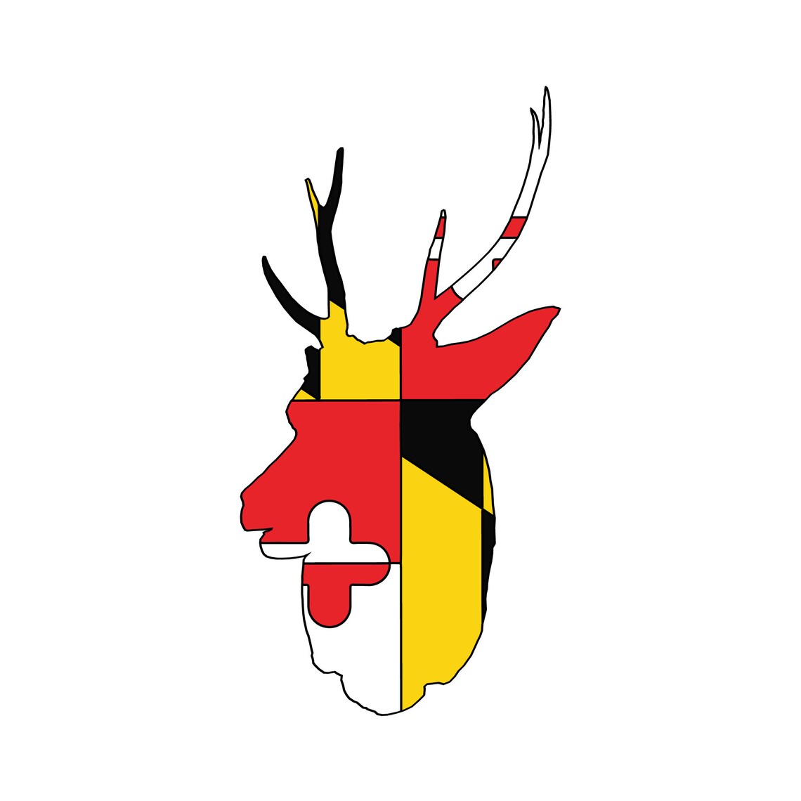 Maryland Flag Sika Stag Decal. Sika Stag Sticker. Hunting - Etsy