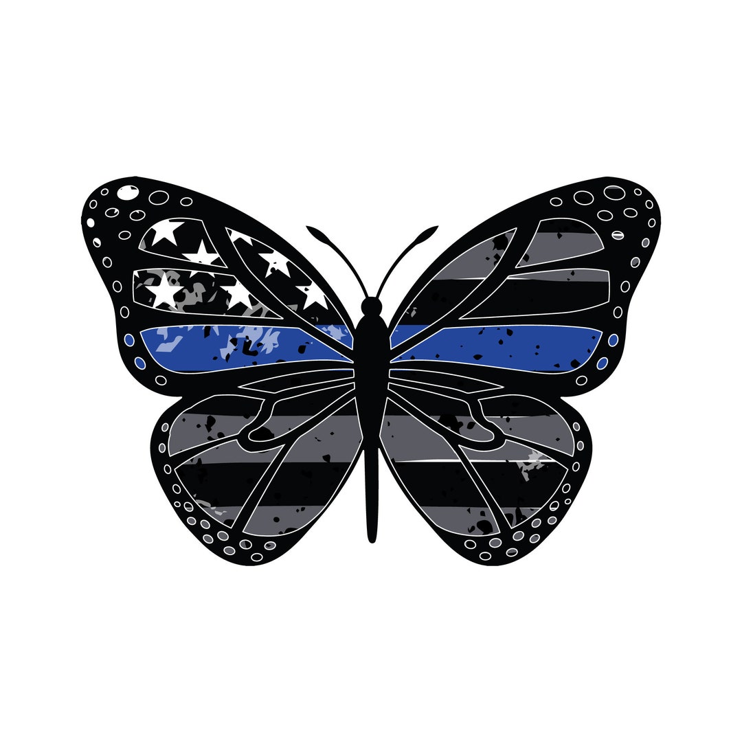 Thin Blue Line LEO Butterfly Vehicle Decal. Vinyl Decal. Law ...