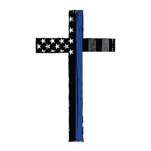 Thin Blue Line Cross Vehicle Decal. Vinyl Decal. Law | Etsy