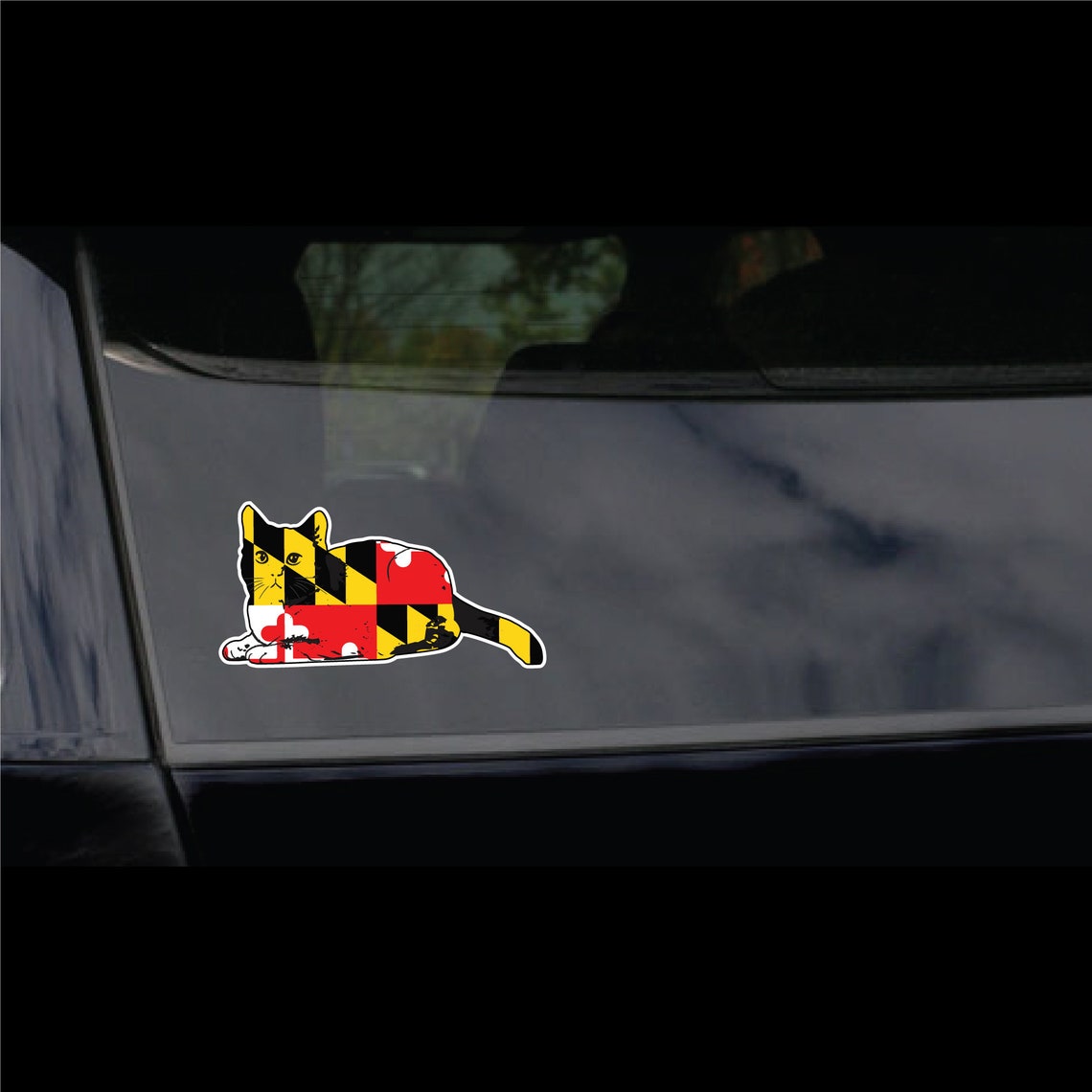 Maryland Flag Cat Car Decal. Maryland State Flag Cat Sticker. Maryland ...