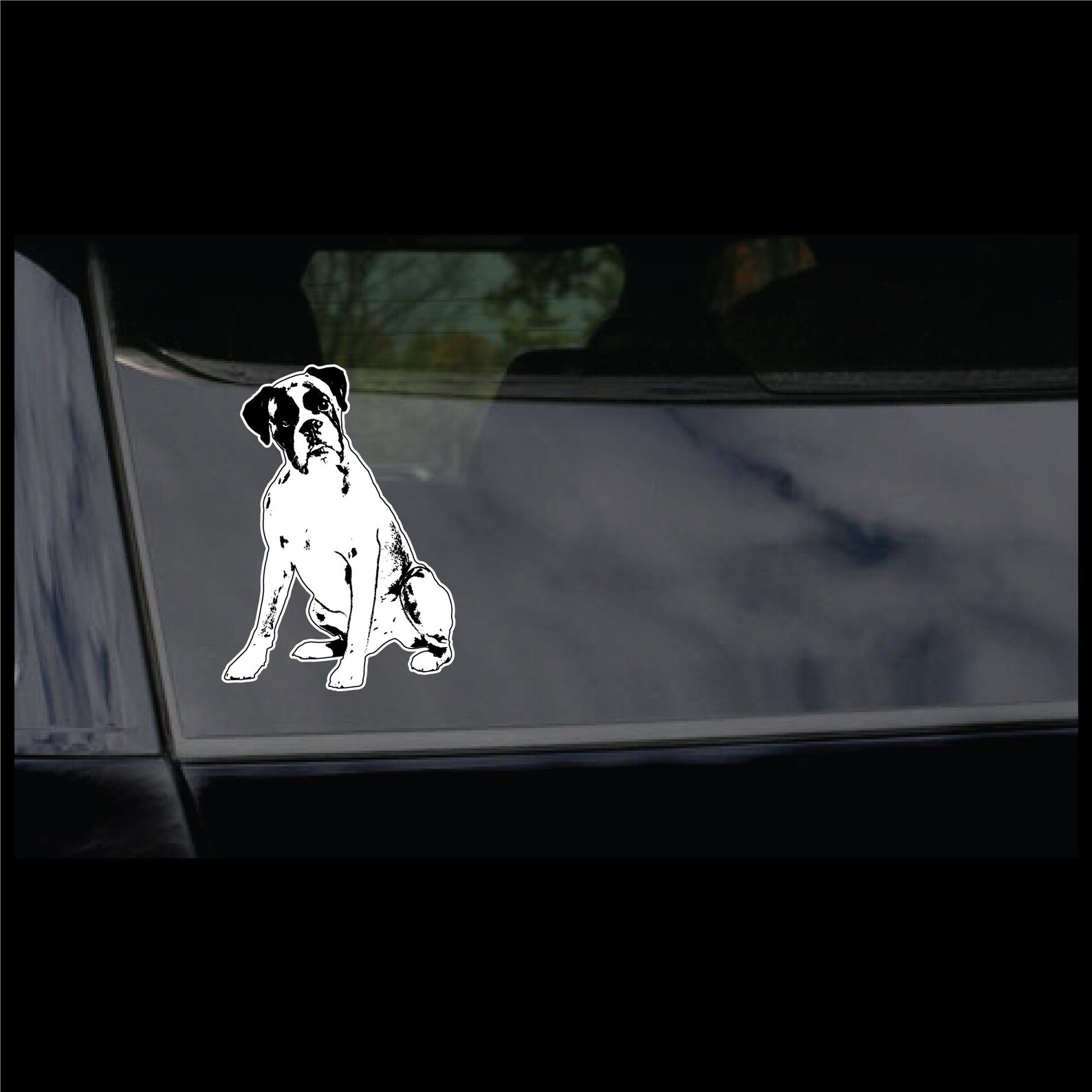 Boxer Car Decal. Boxer Dog Vinyl Sticker. Dog Car Decal | Etsy