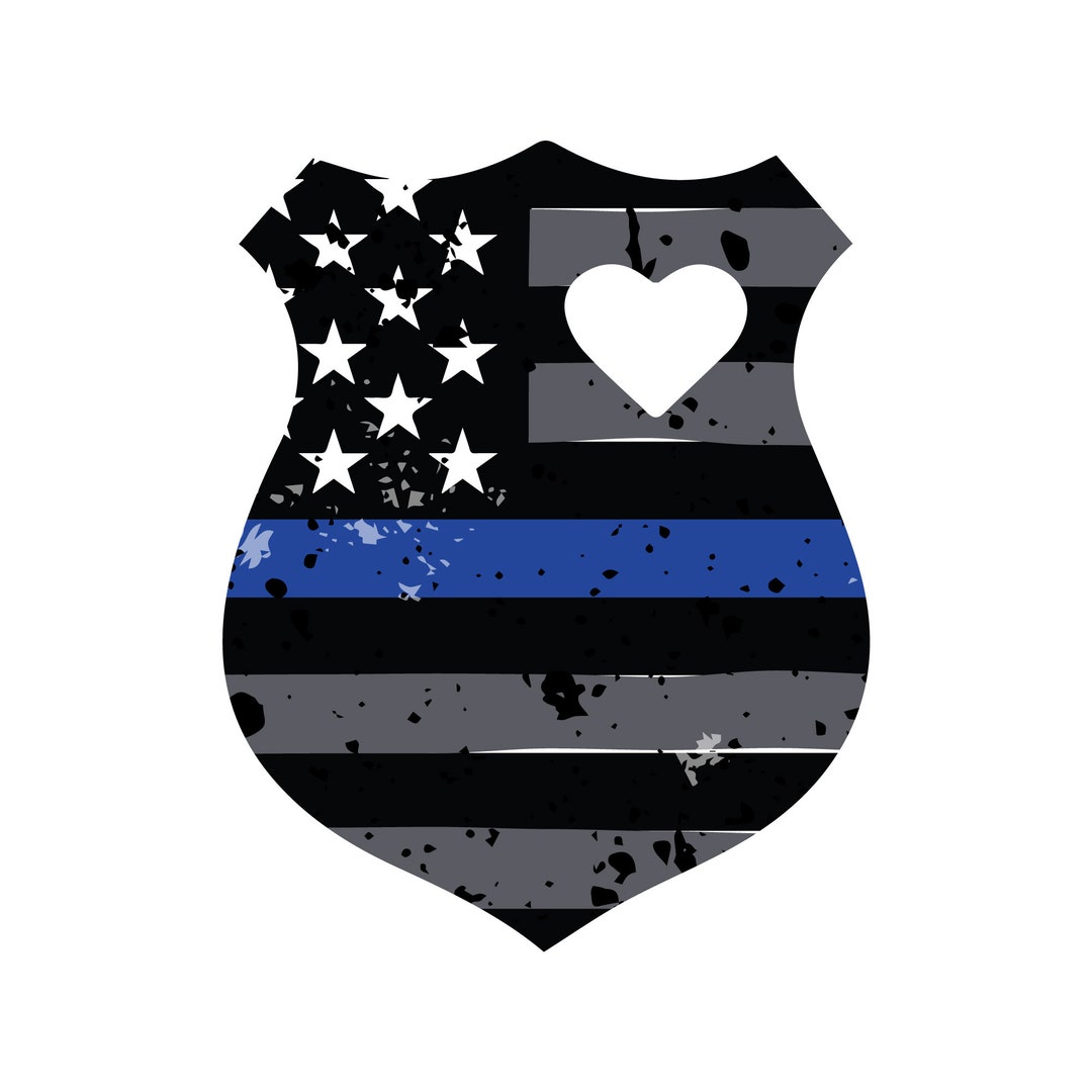 Thin Blue Line LEO American Flag Badge Vehicle Decal. Vinyl Decal. Law ...