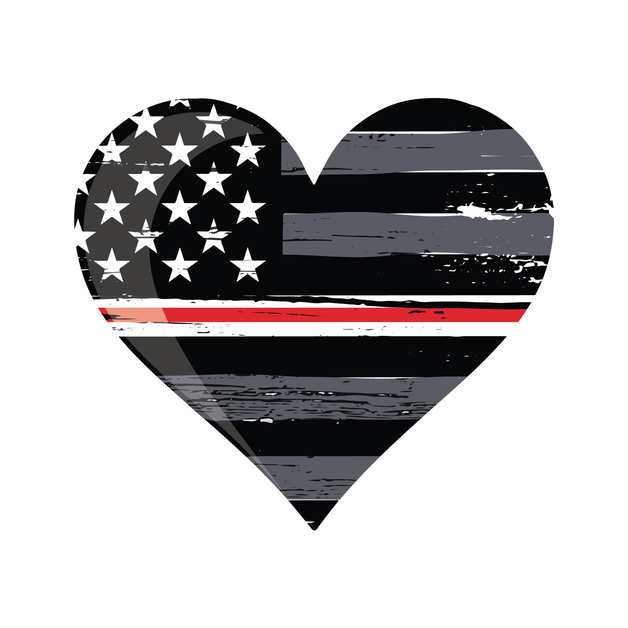 Thin Red and White Line Nurse Heart Decal. Registered Nurse Car Decal ...