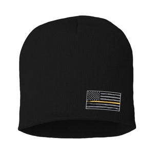 Thin Gold Line Dispatcher American Flag Beanie. Dispatcher Stocking Cap ...