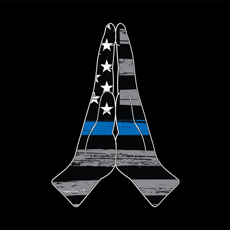 Thin Blue Line LEO Praying Hands Vehicle Decal. Vinyl Decal. Law ...