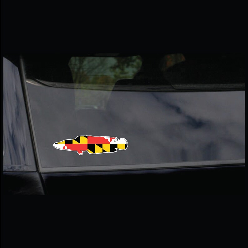 Maryland Flag Snakehead Car Decal. Snakehead Window Sticker. Vehicle ...