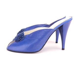 Royal Blue Late 70s 80s Mules by Dolcis UK 6.5 - Etsy