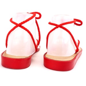 80s Doing 1950s Red String Ties Beach Sandals UK 5 - Etsy Australia