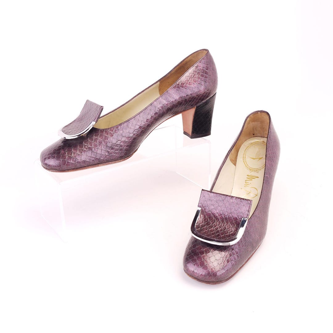 1960s MOD Plum Faux Snake Pumps by Miss Rayne UK 4.5 - Etsy