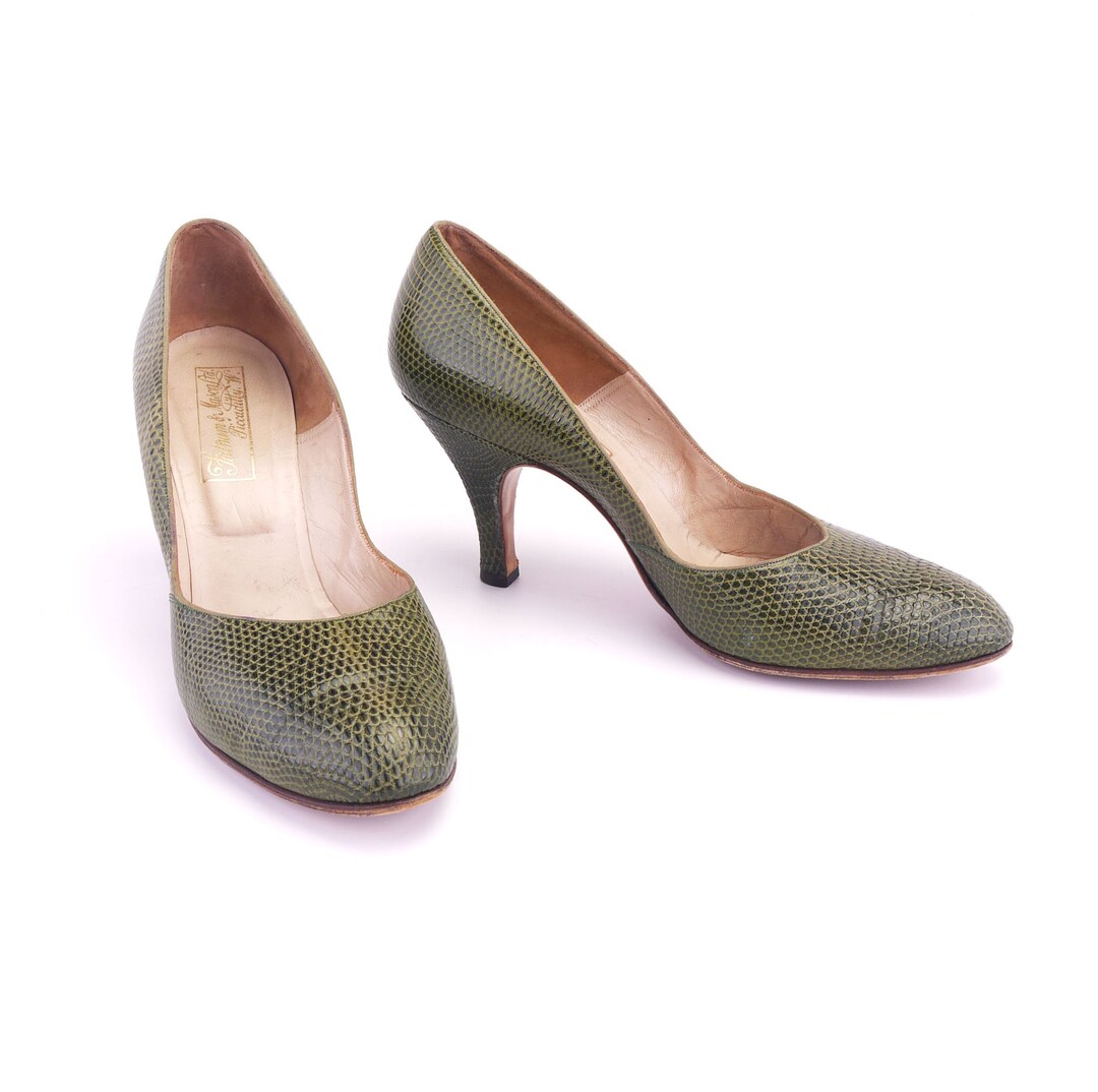 Fortnum & Mason 1950s Olive Green Baby Doll Pumps UK 4.5 - Etsy