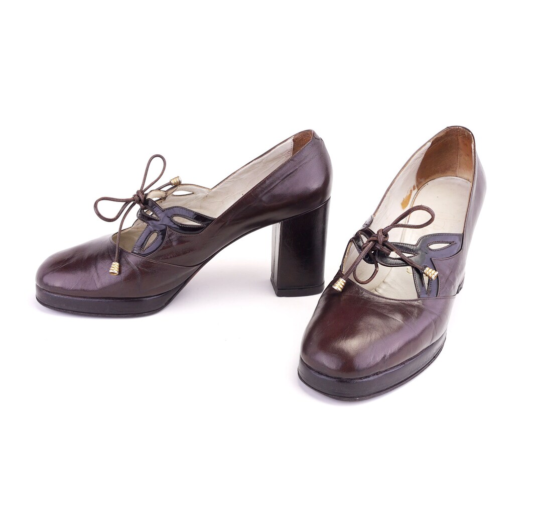 1970s Italian Platforms Mary Jane Shoes UK 4 - Etsy