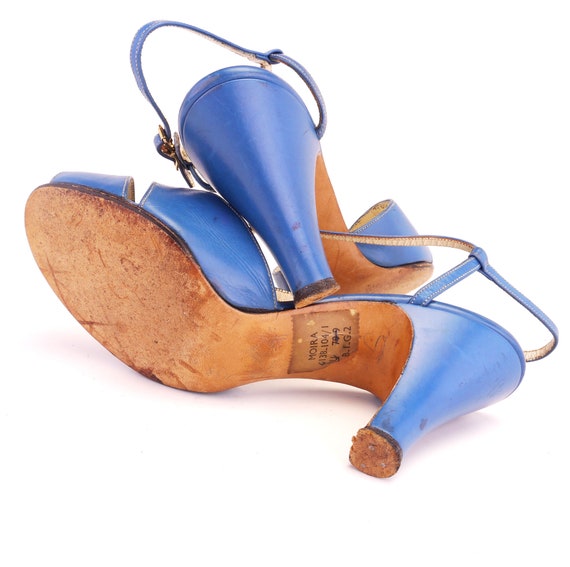 1950s Cobalt Blue Sandals by Russell & Bromley UK 2.5 - Gem