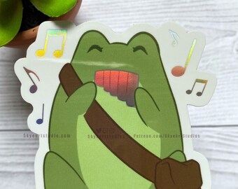Frog Bard Sticker - Etsy
