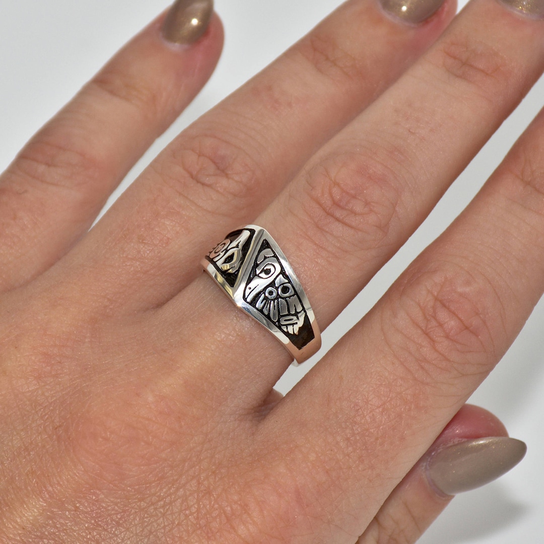 Lovebirds Ring - Silver Lovebird - Eagle Raven Ring - Lovebird Ring ...