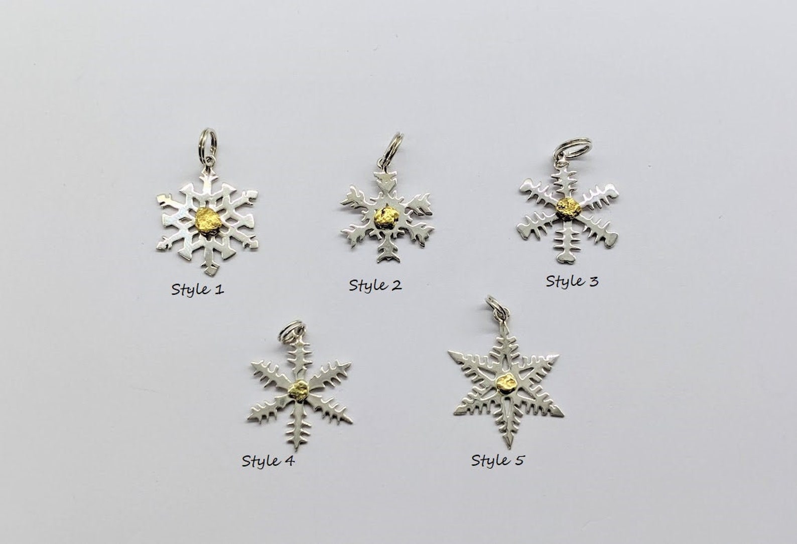 Snowflake Pendant Gold Nugget Jewelry Snowflake Jewelry - Etsy