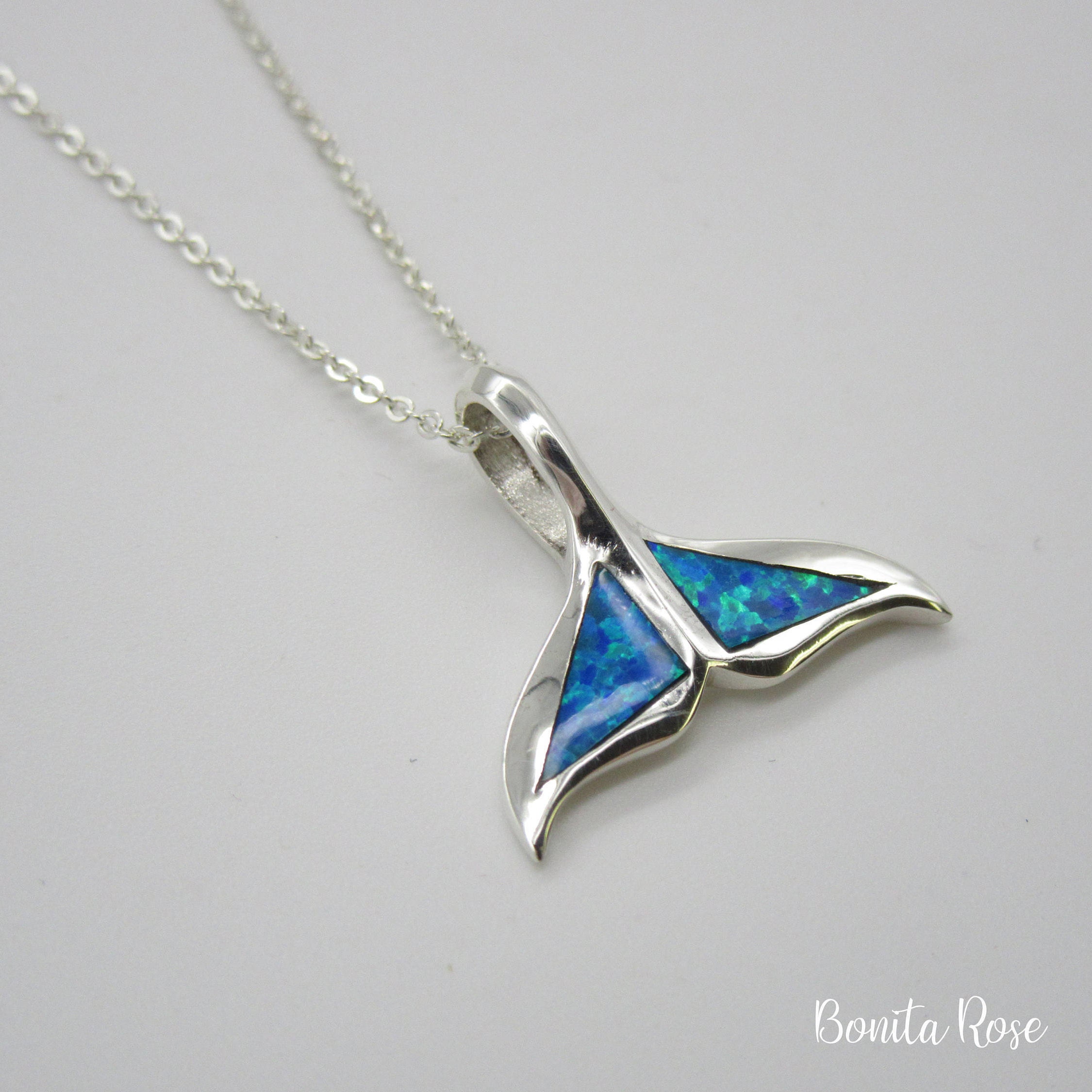 Opal Inlay Fluke Blue Whale Tail Whale Tail Opal Inlay - Etsy