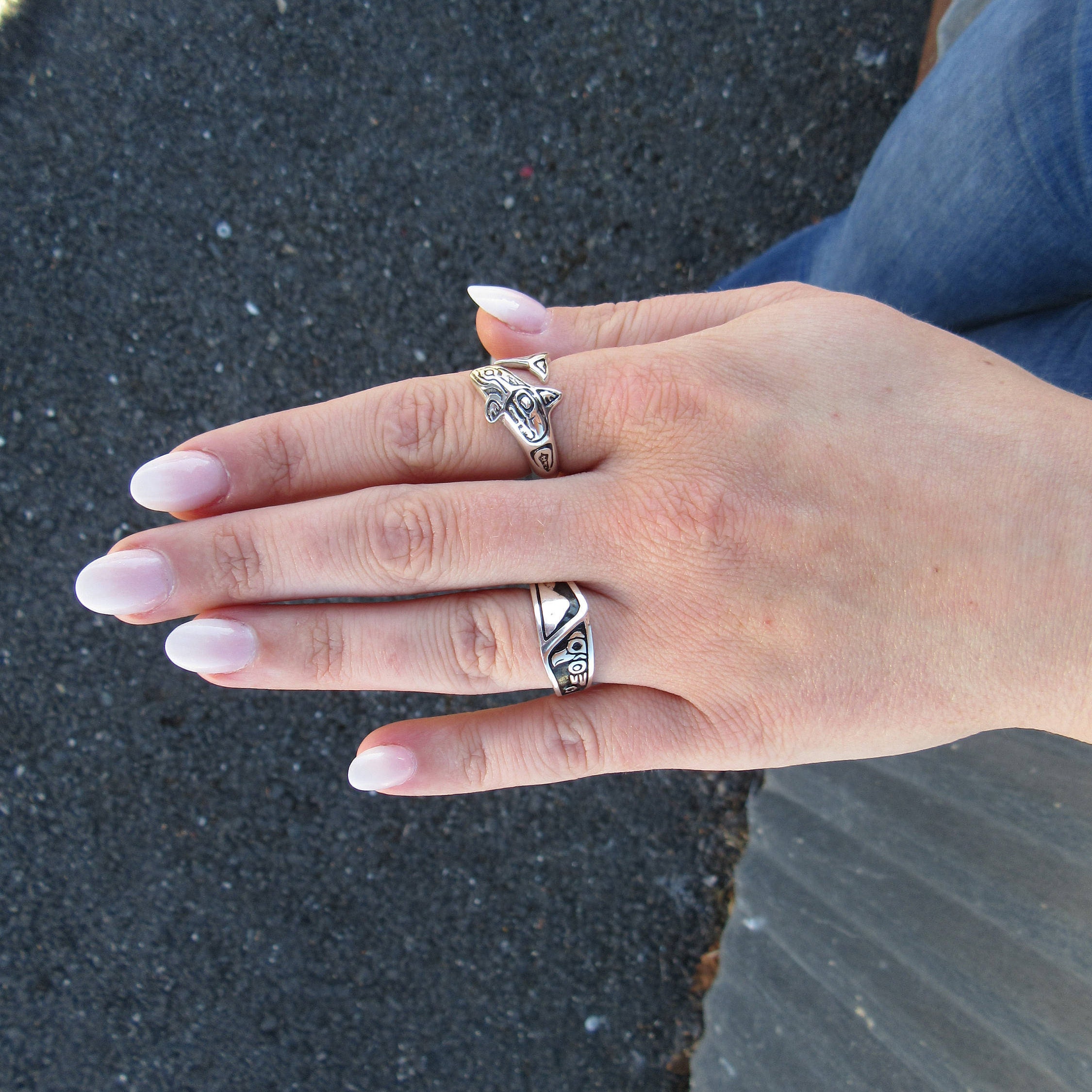 Native Collection - Orca Ring in Sterling Silver - Womens - Wrap Ring ...