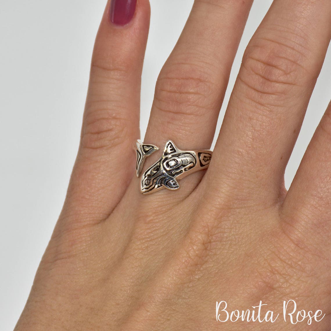 Native Collection - Orca Ring in Sterling Silver - Womens - Wrap Ring ...