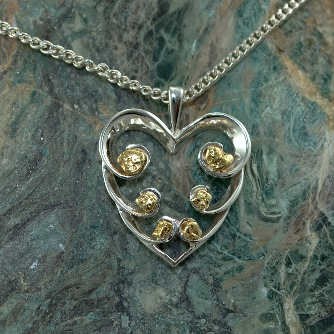 Unique Heart Pendant - Unique Heart Necklace - Wavy Heart - Wavy Heart ...