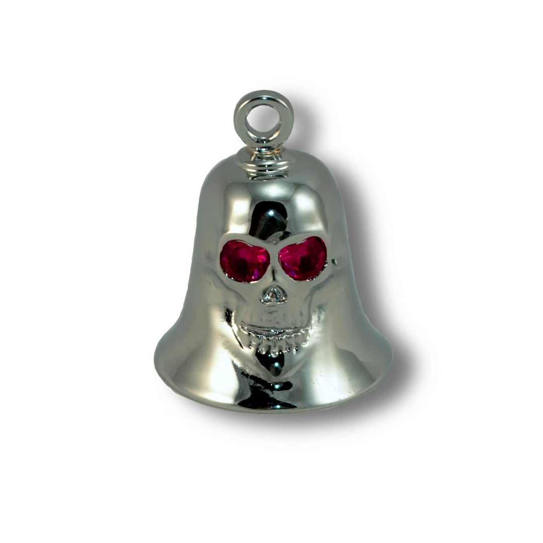 Skull With Red Jewel Eyes Chrome Plated Brass Bell - Etsy