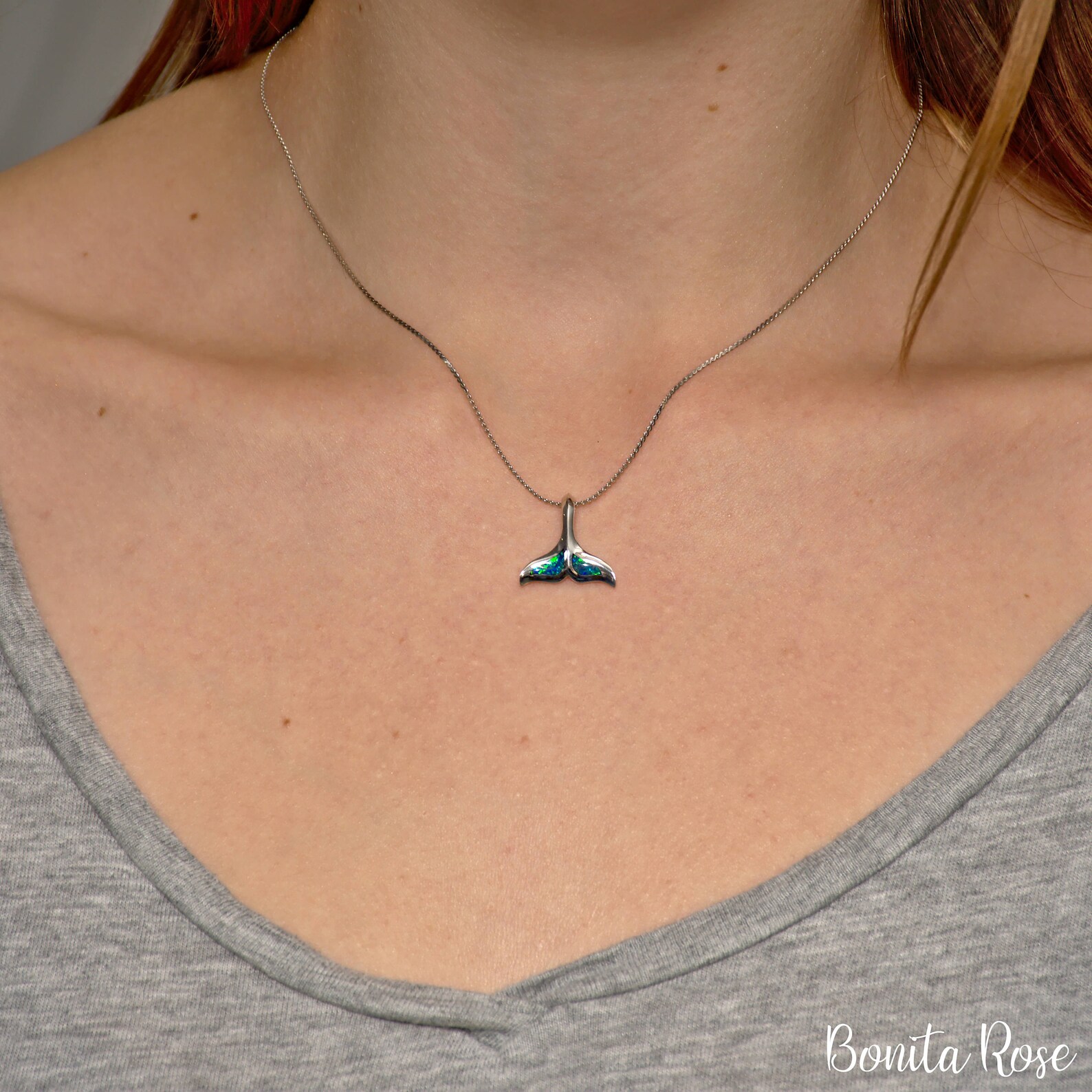 Whale Tail Pendant-whale Tail Jewelry-silver Whale Tail-blue | Etsy