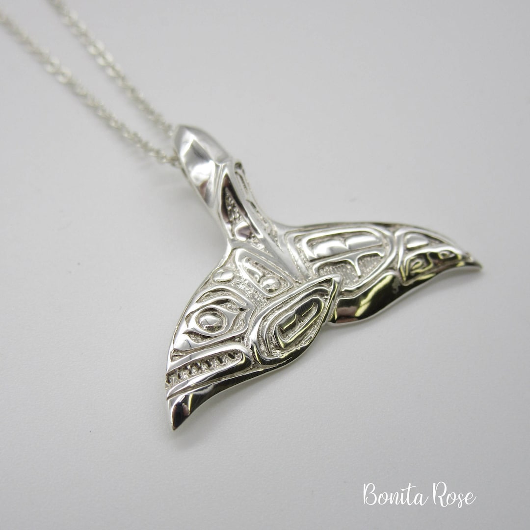Native Collection, Orca Necklace, Orca, Sterling Silver Whale Tail ...