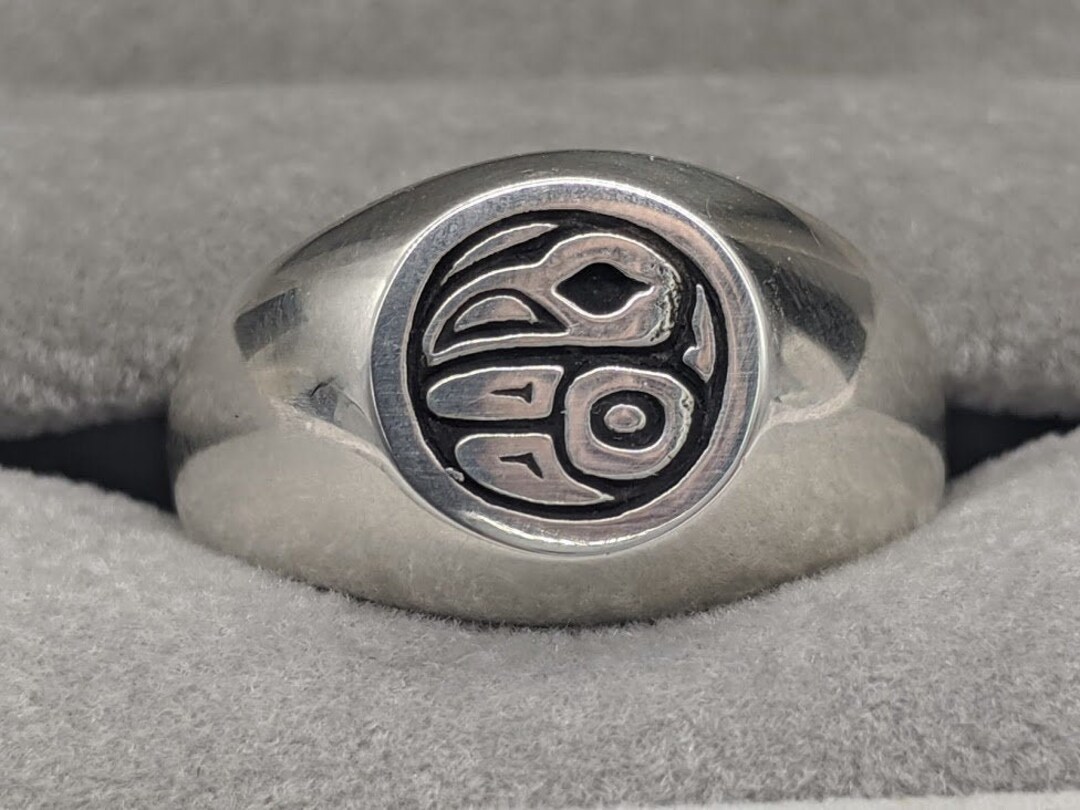 Signet Ring - Raven Ring - Gents Ring- Raven Signet Ring - Native Raven ...
