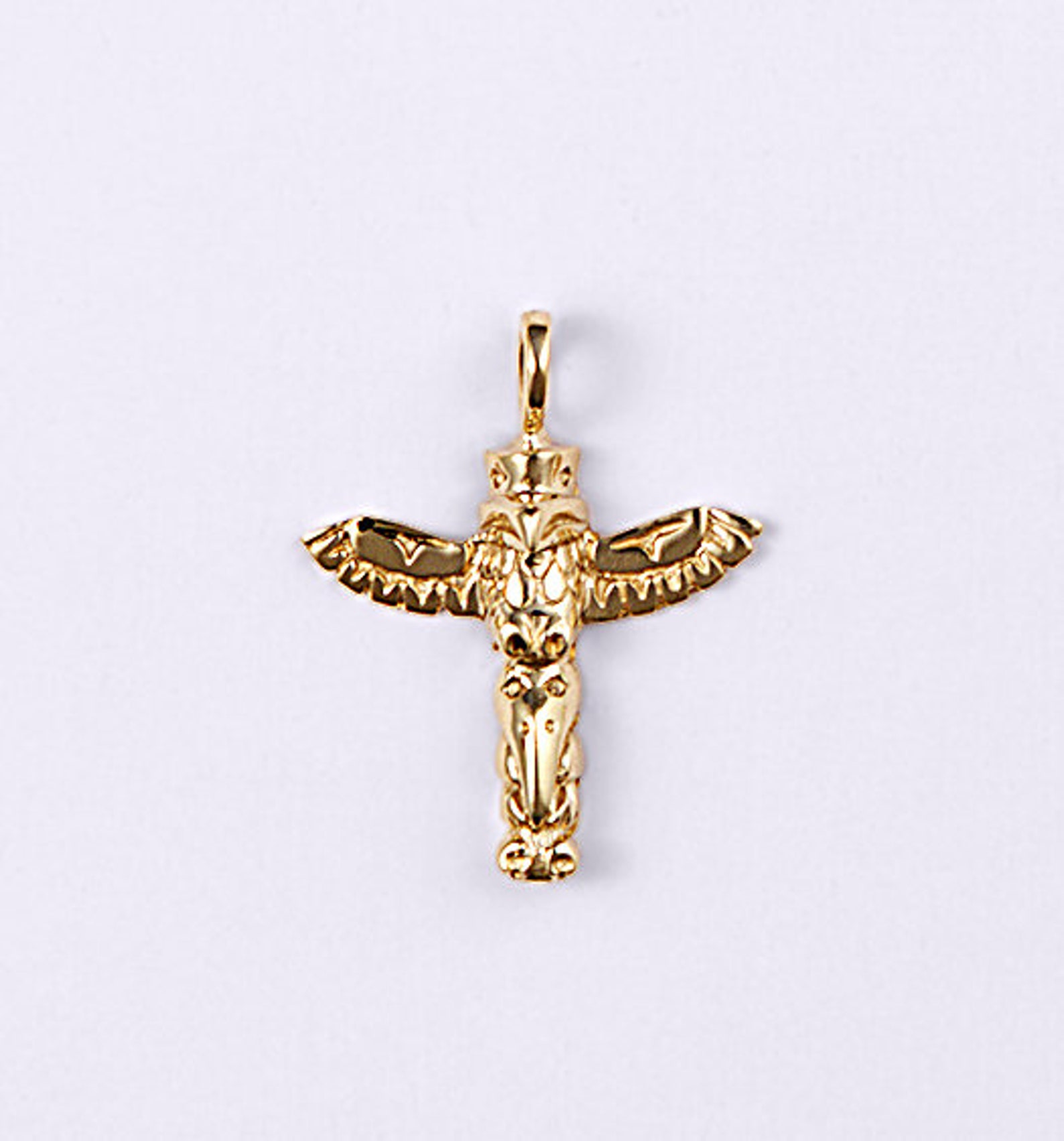 Gold Totem Pole - Totem Pole Pendant - Gold Totem - Gold Totem Pendant ...