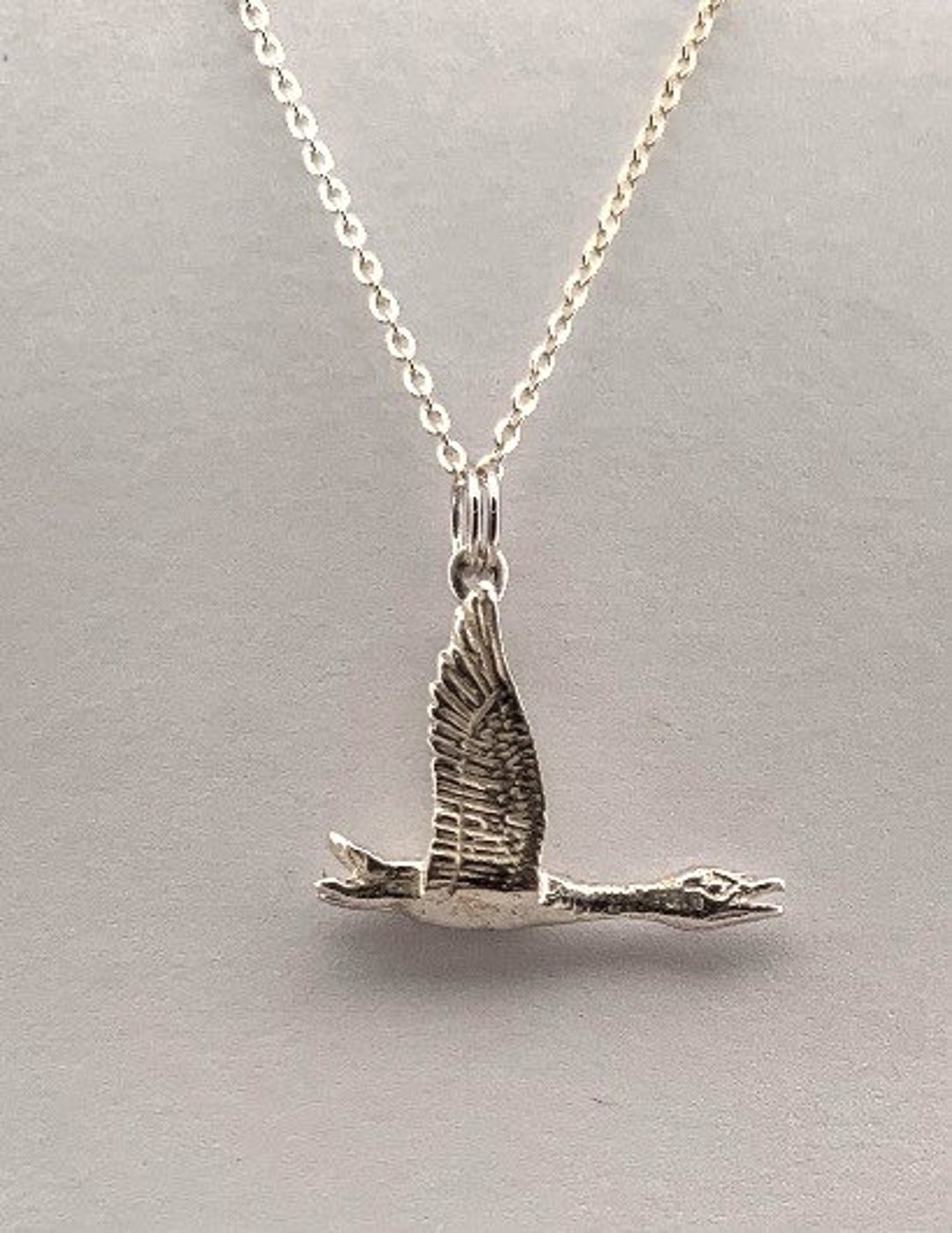 Goose Charm , Flying Goose Charm , Silver Goose Charm , Flying Goose ...
