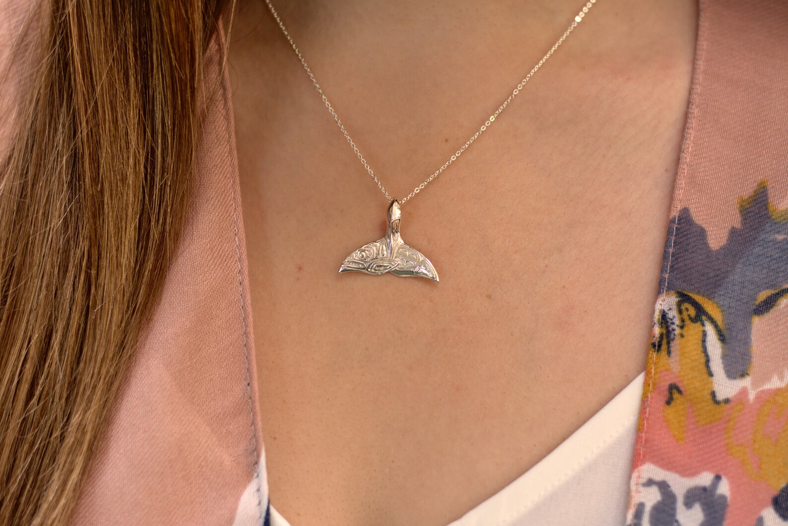 Native Collection, Orca Necklace, Orca, Sterling Silver Whale Tail ...