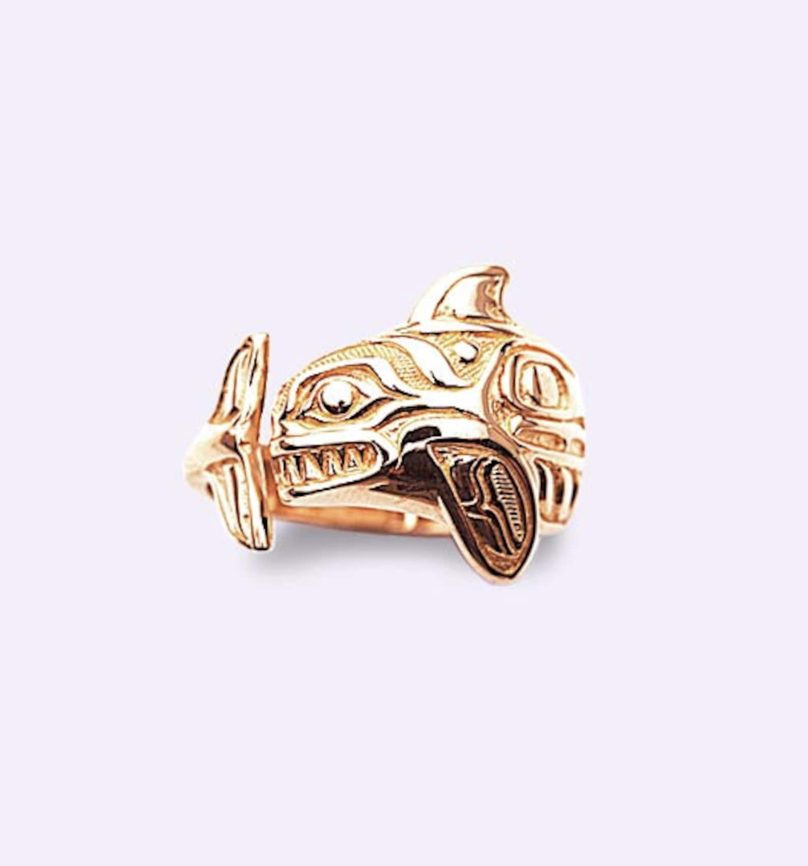Gold Orca Ring Orca Ring NW Pacific Jewelry Whale Ring - Etsy