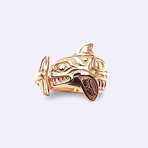 Gold Orca Ring - Orca Ring - NW Pacific Jewelry - Whale Ring - Orca ...