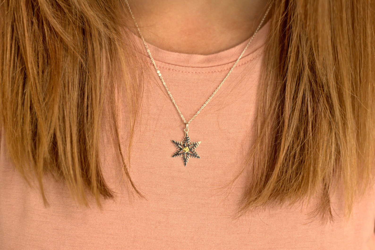 Snowflake Pendant Gold Nugget Jewelry Snowflake Jewelry - Etsy